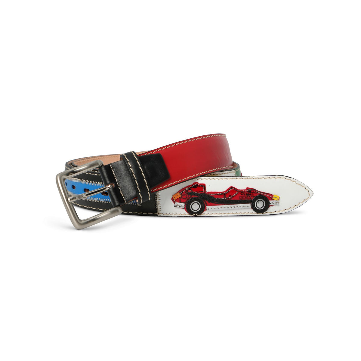 Belt - Ferrari Model Genuine Leather Silver Buckle– La Maison Degand